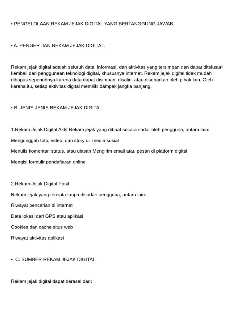 Pengelolaan Rekam Jejak Digital Bertanggung Jawab | PDF