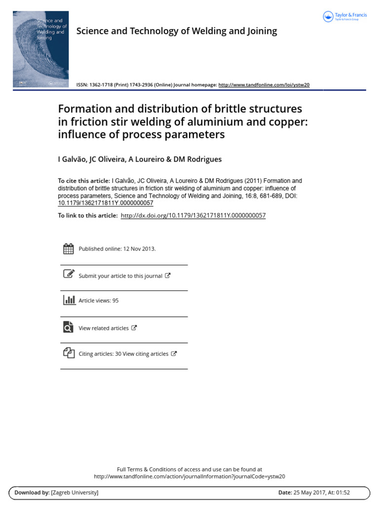 Formation and Distribution of Brittle Structures in Friction Stir ...