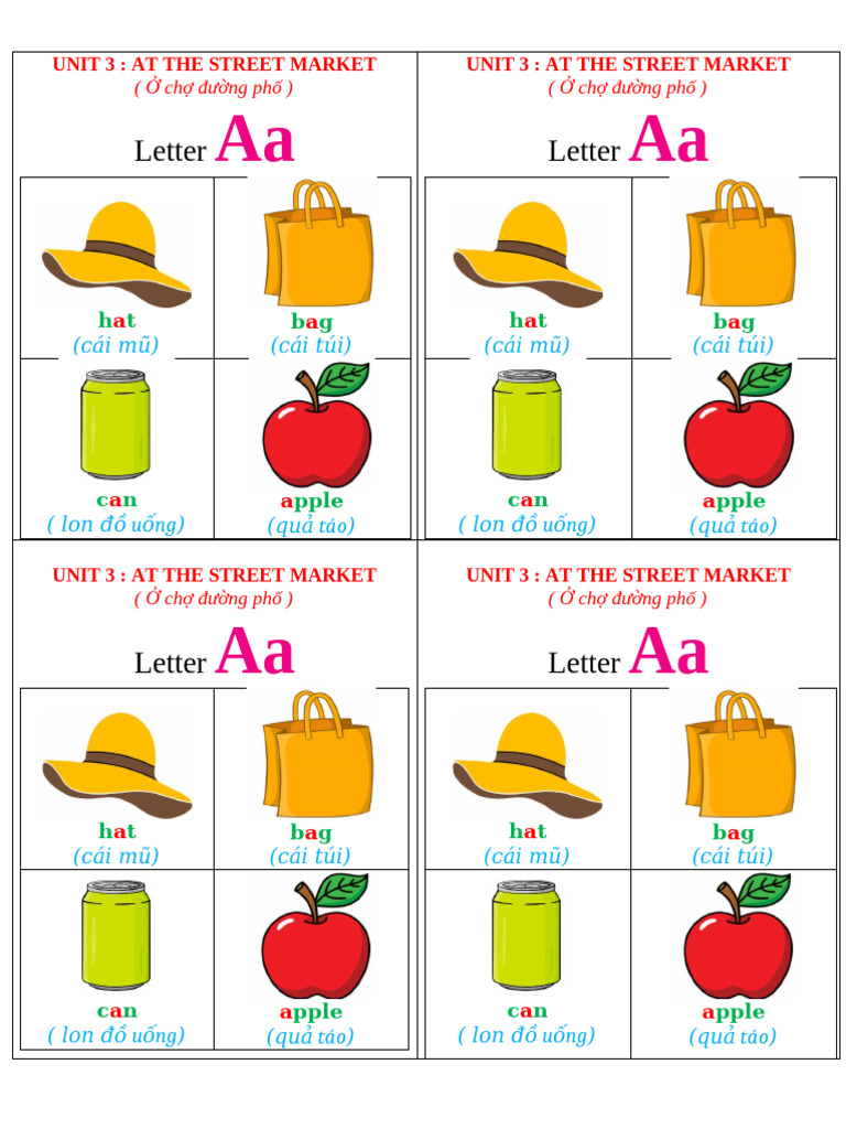Street Market Vocabulary for Kids | PDF