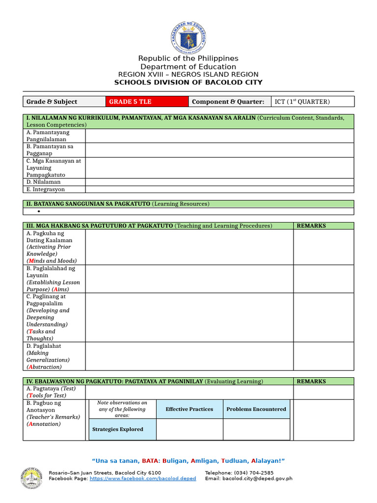 EPP5 Template - Lesson Plan | PDF | Lesson Plan | Learning