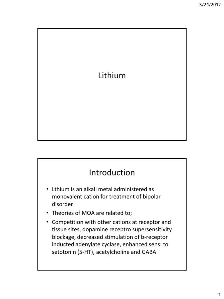 Lithium | PDF | Pharmacology | Medical Treatments