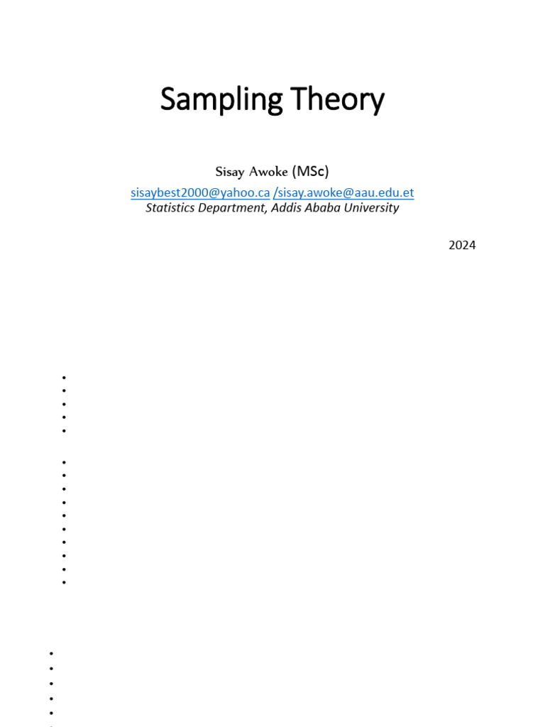 Comprehensive Guide to Sampling Theory | PDF | Sampling (Statistics ...