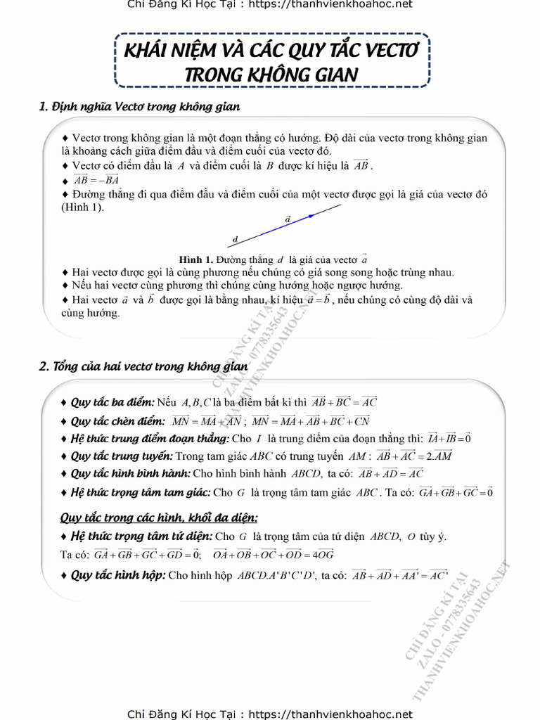 Vecto Trong Không Gian | PDF