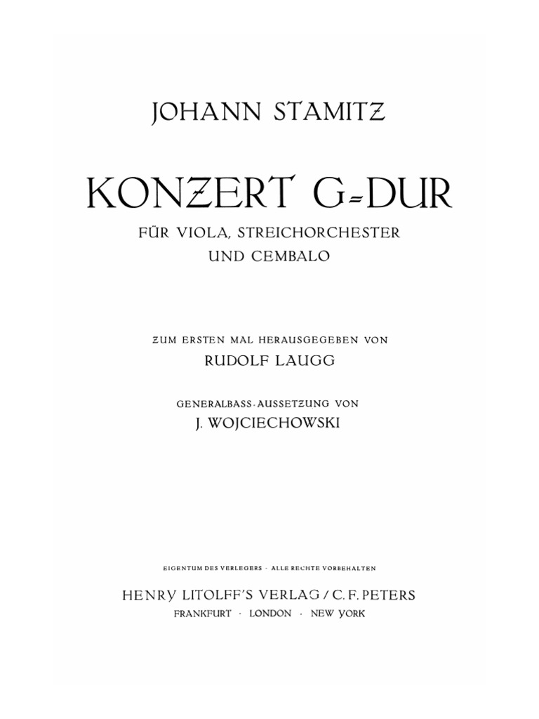 Viola Concerto in G Major Johann Stamitz | PDF