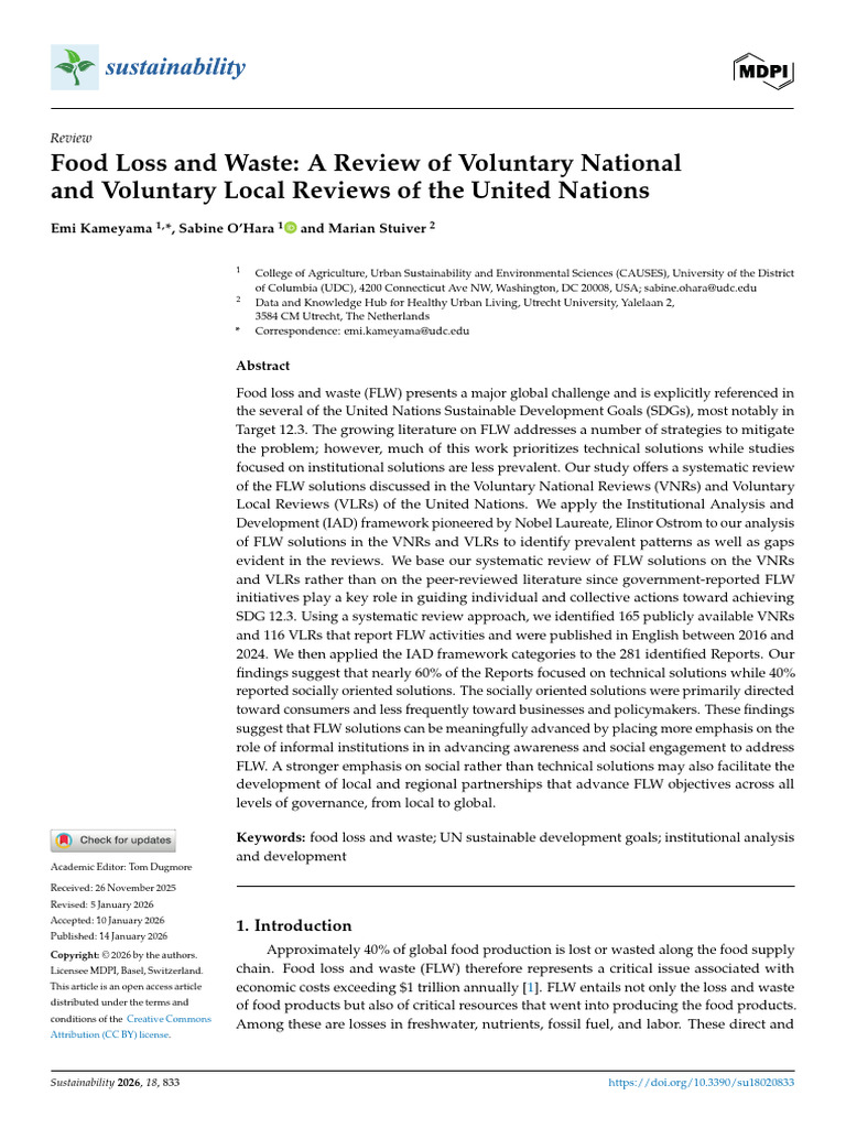 2026 - Food Loss and Waste - A Review of Voluntary National and ...