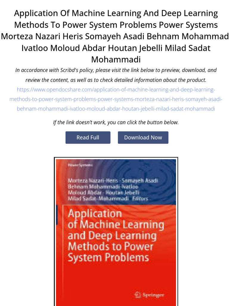 Application of Machine Learning and Deep Learning Methods to Power System Problems Power Systems ...