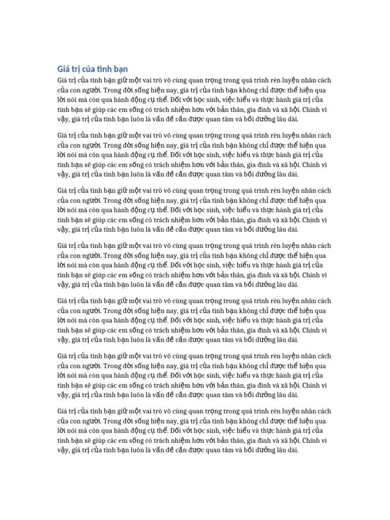 Bai Van 7 Gia Tri Cua Tinh Ban (1) | PDF