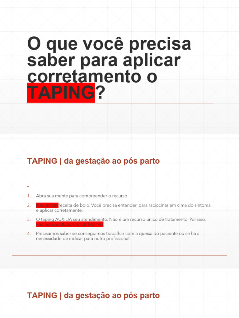 Guia Completo sobre TAPING Pós-Parto | PDF | Período pós-parto | Gravidez