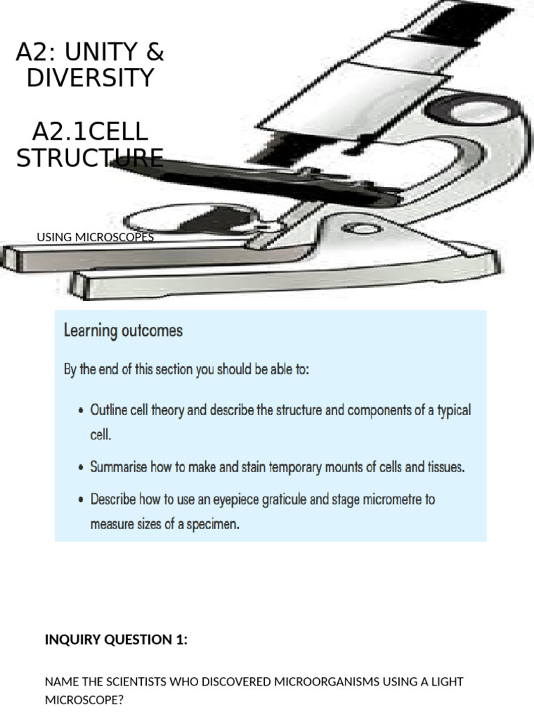 Understanding Cell Structure and Microscopes | PDF