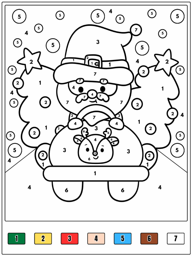 christmas color by numbers with key | PDF