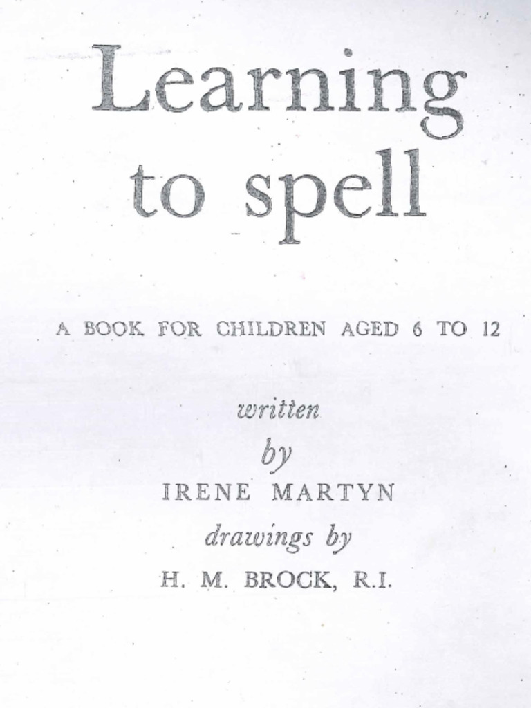 Learning to Spell- Irene Martins | PDF