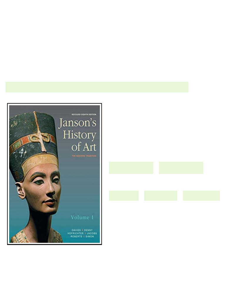 Janson's History of Art The Western Tradition Reissued Edition V1 ...
