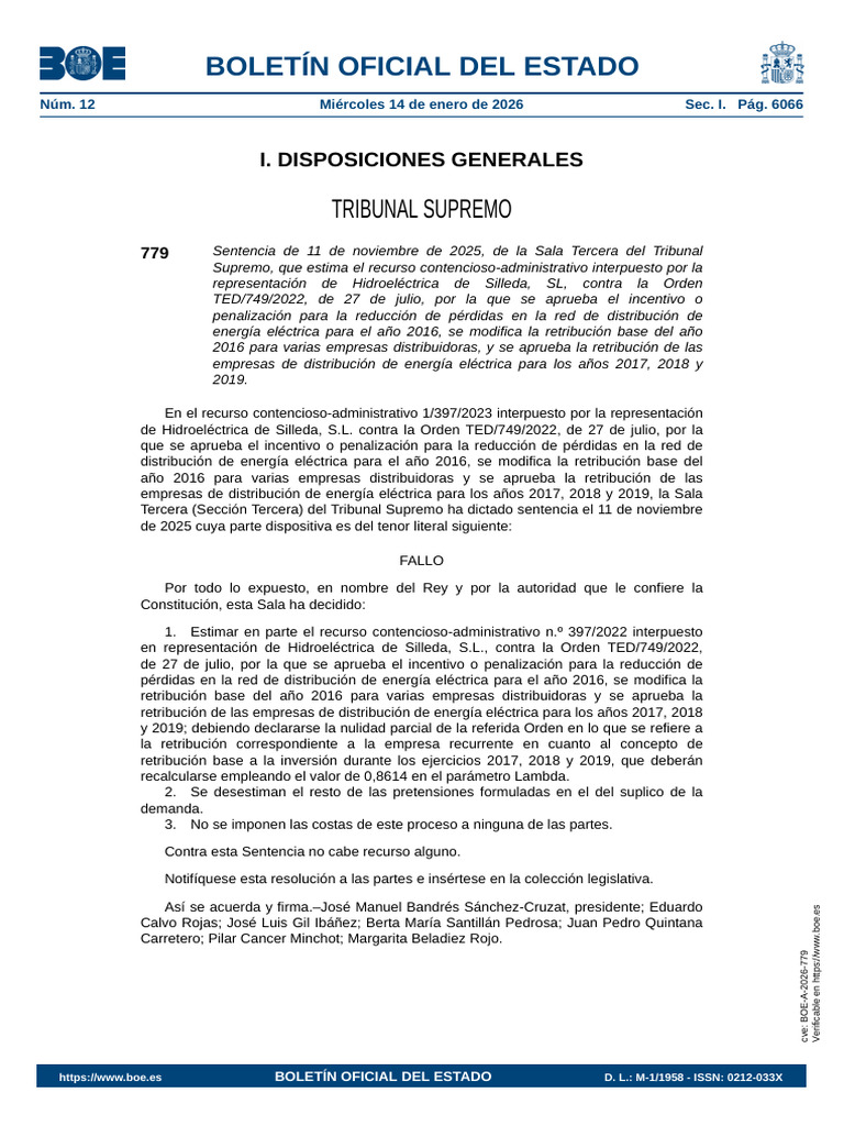 BOE-A-2026-779 | PDF | Gobierno