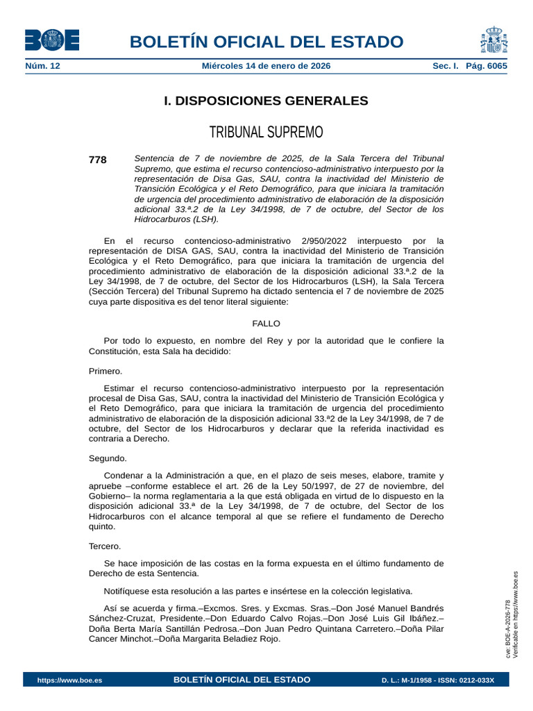 BOE-A-2026-778 | PDF | Sentencia (ley) | Ley Pública