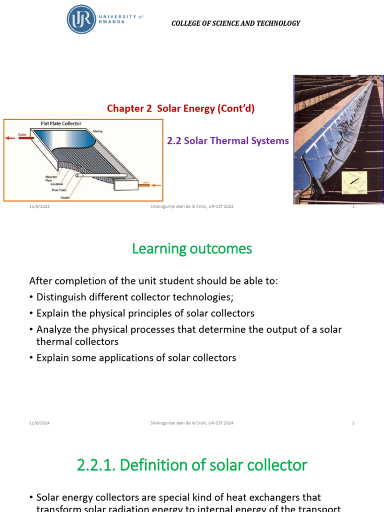 Solar Thermal Systems Overview | PDF | Heat Transfer | Solar Energy