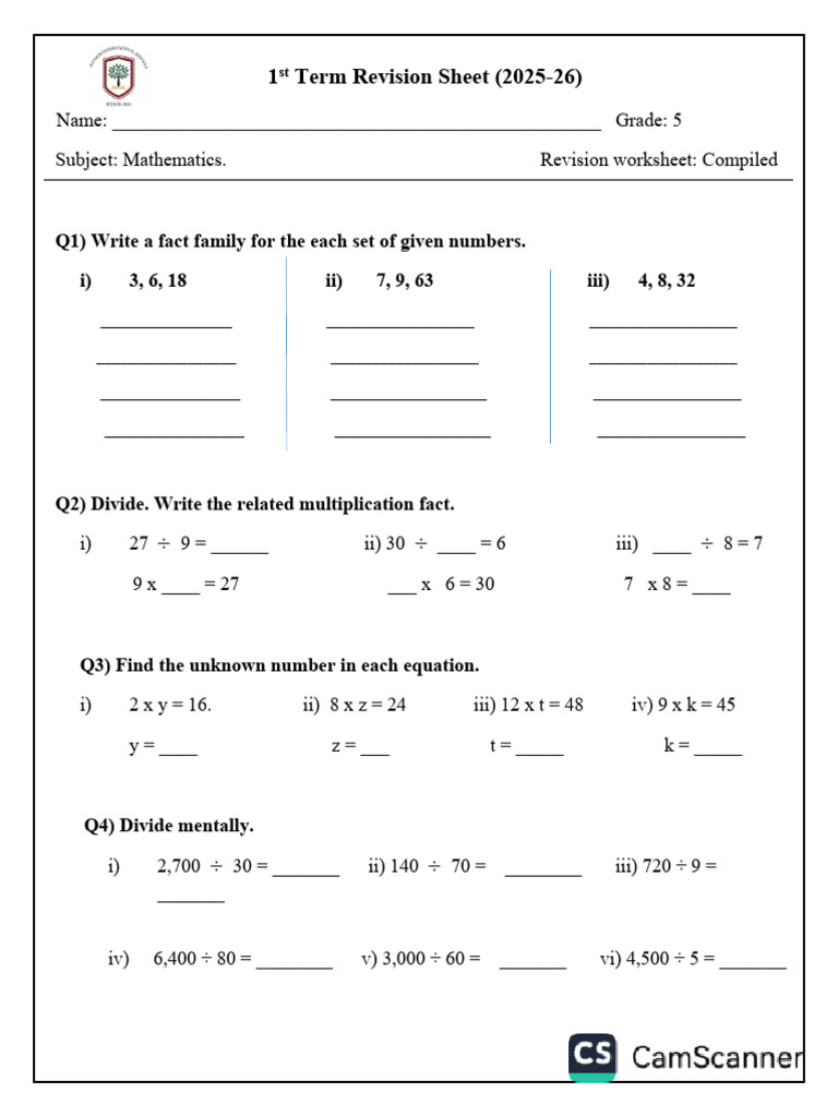 Math Worksheet | PDF