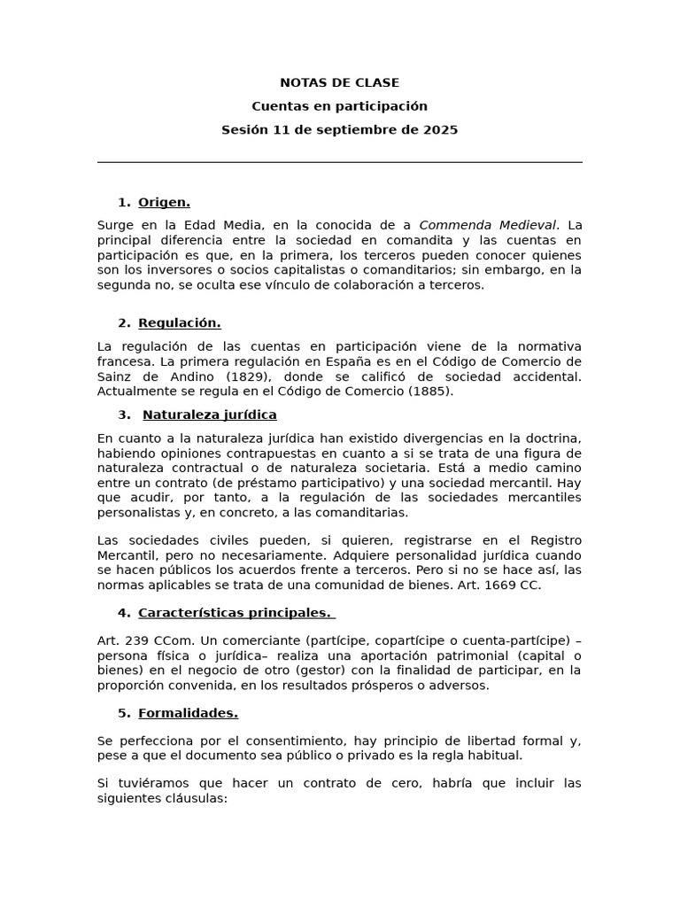Notas de clase 11.09.2025 | PDF | Sociedad de responsabilidad limitada | Cooperativa