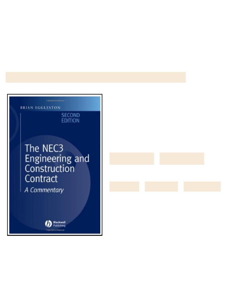 NEC 3 Engineering and Construction Contract The available any format | PDF