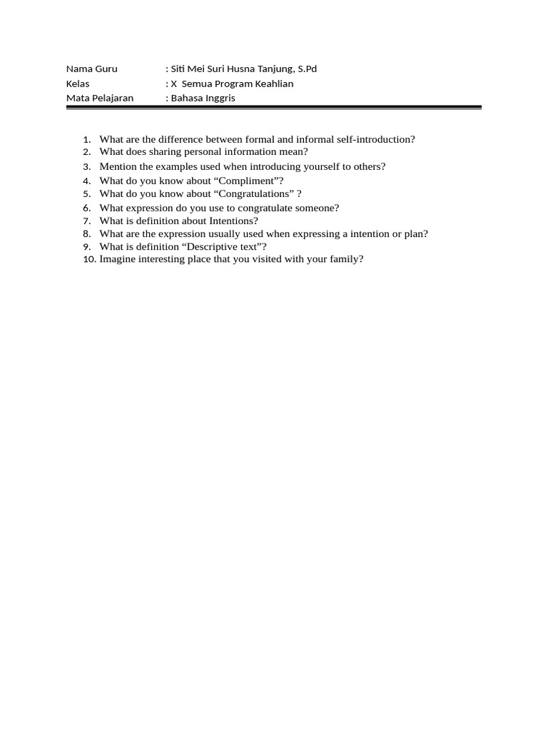 English Self-Introduction & Expressions Guide | PDF
