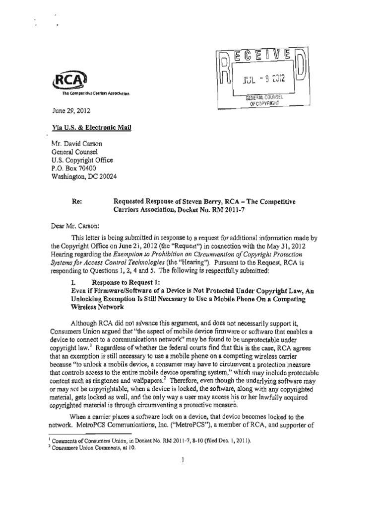 Rca Response Letter Regarding Exemption 6 | PDF