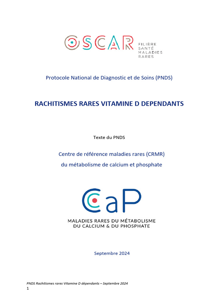 Rachitismes rares : PNDS et prise en charge | PDF | Vitamine D