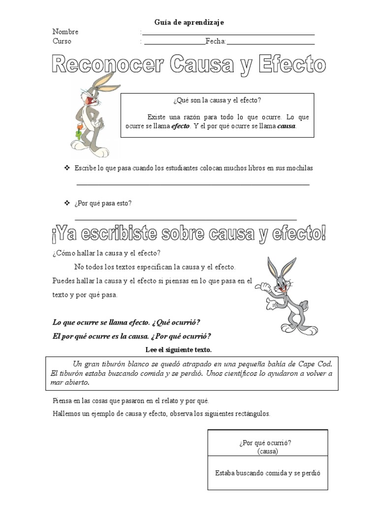 Reconocer Causa y Efecto