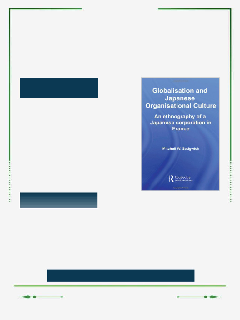 Globalising Japanese Organisational Culture Japan Anthropology Workshop ...