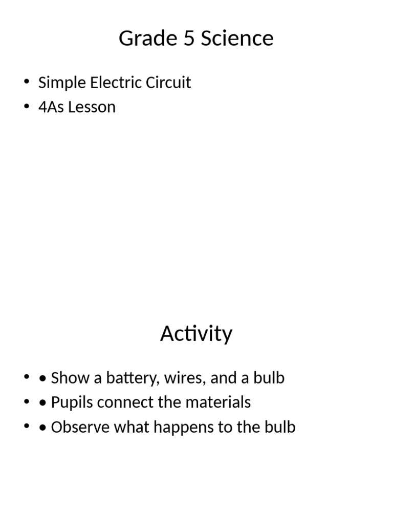 Grade_5_Science_4As_Simple_Electric_Circuit | PDF