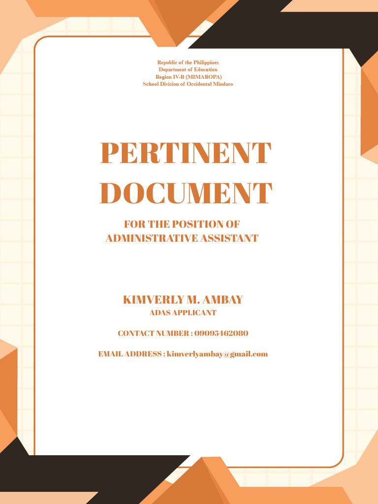 Administrative Assistant Application Documents | PDF