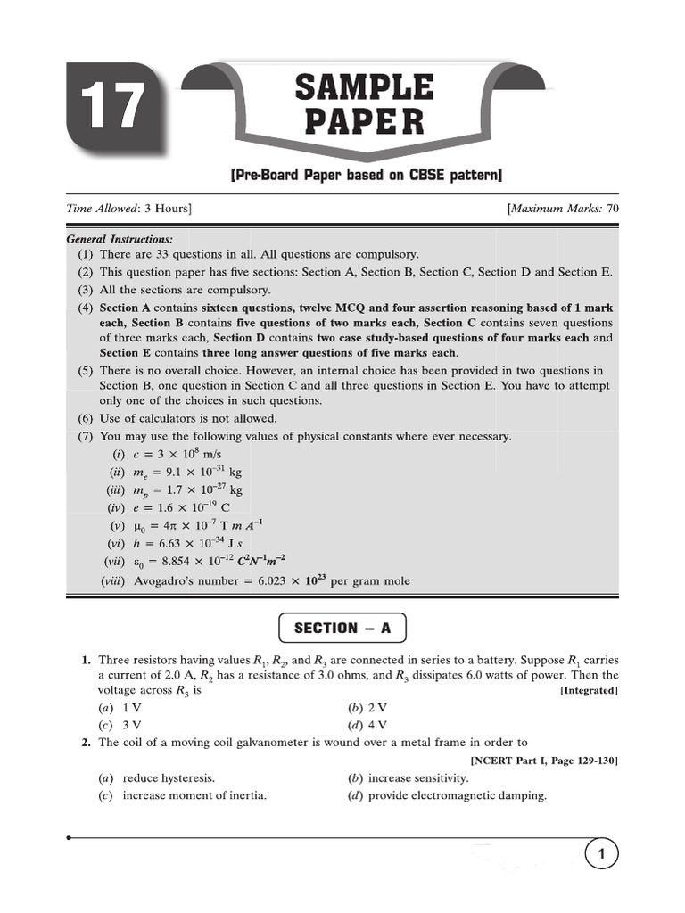10 Sample Paper Physics | PDF