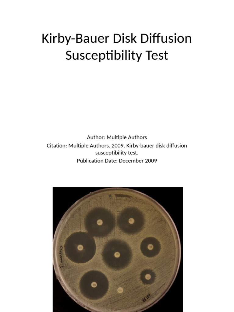 Kirby Bauer Disk Diffusion Susceptibility Test | PDF | Microbiology ...