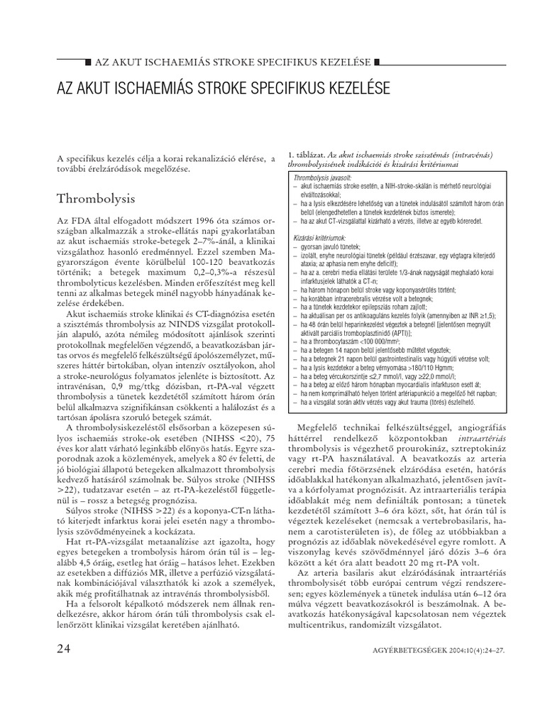 7 Acut Stroke Specifikus Kezelese | PDF