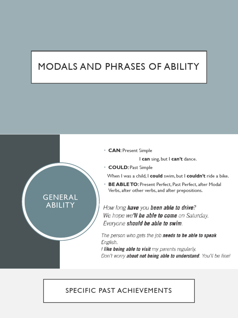 4a Modals and Phrases of Ability | PDF