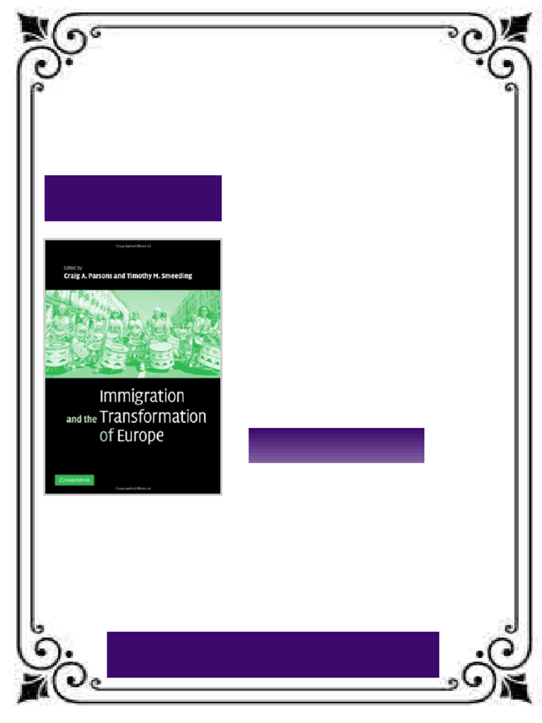 Immigration and the Transformation of Europe 1st Edition Craig A ...