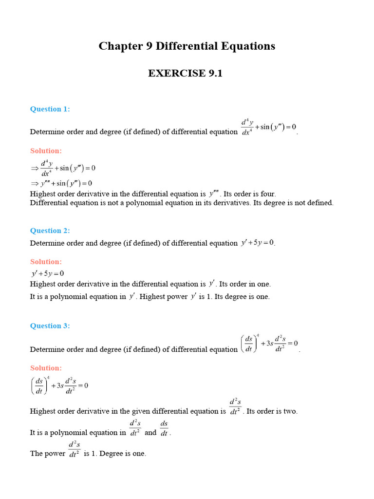 diff eq | PDF | Equations | Tangent
