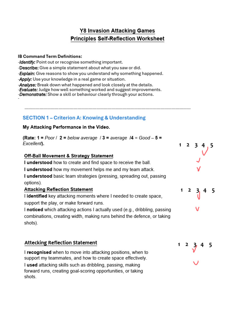 Y8 Invasion Games Attacking Reflection Sumative PDF. (1) | PDF