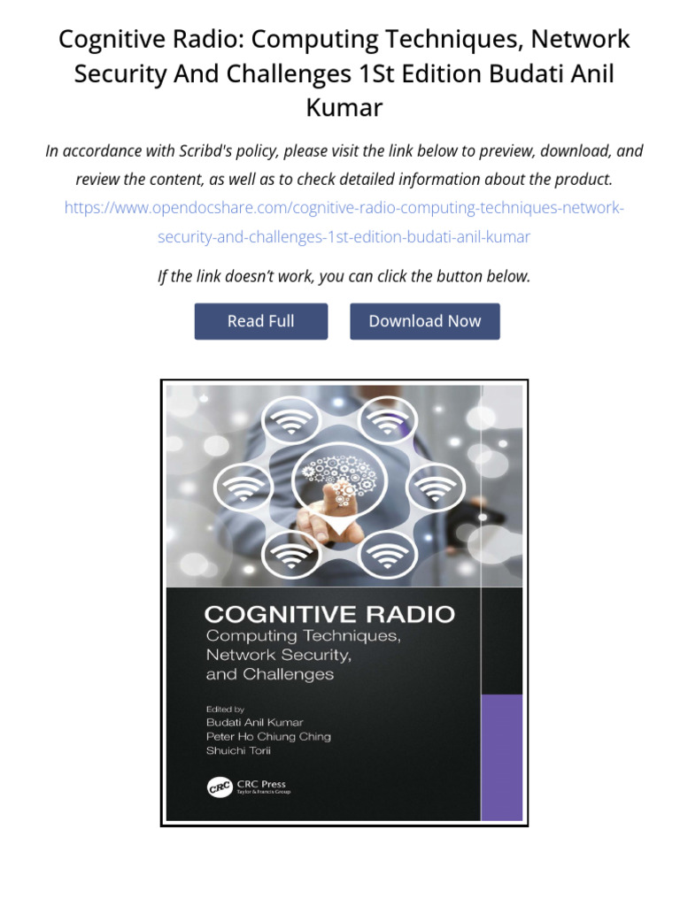 Cognitive Radio: Computing Techniques, Network Security and Challenges ...