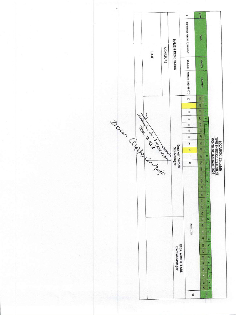 Manlift Signed Timesheet 001 | PDF