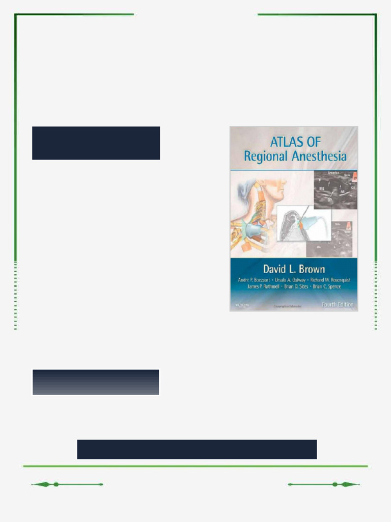 Atlas of Regional Anesthesia 4th Edition by David Brown, Andre Boezaart ...