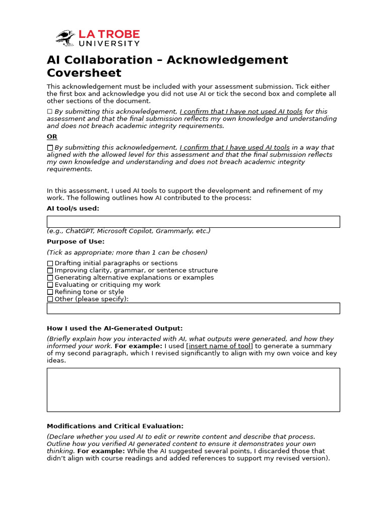 AI COLLABORATION Acknowledgement Template Oct 2025 Final (1) | PDF