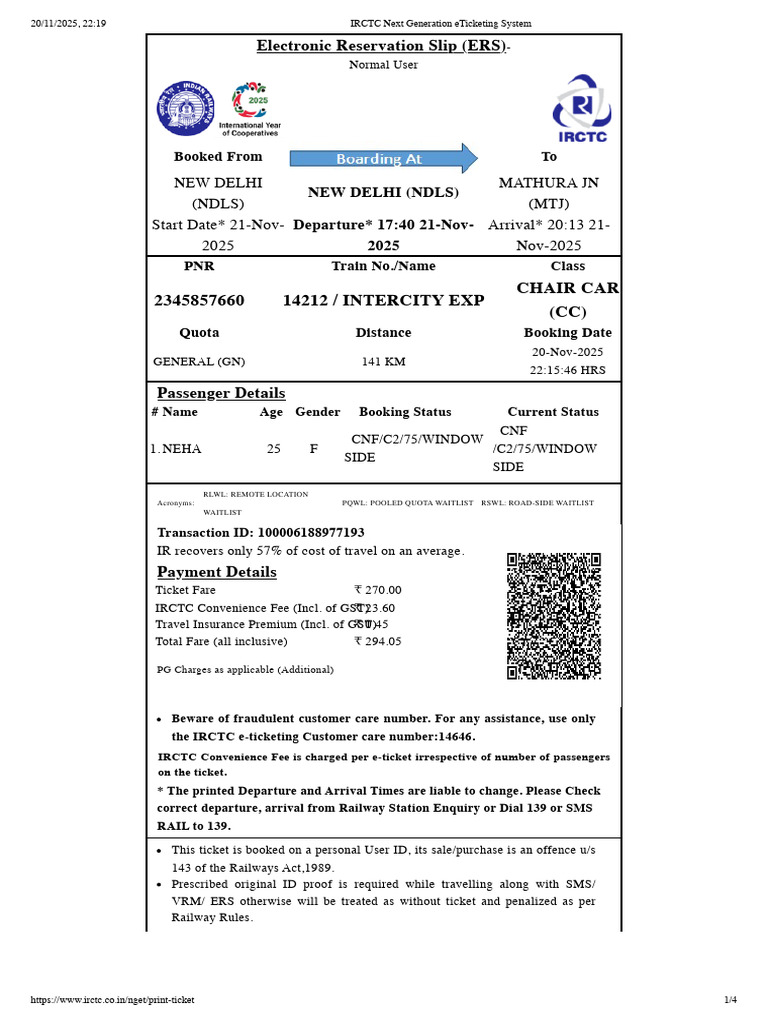 IRCTC Next Generation ETicketing System | PDF | Identity Document