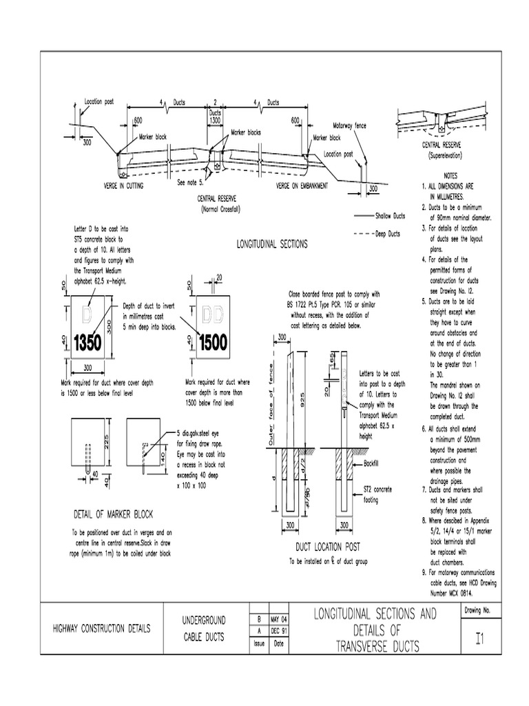 Highway Construction Details I Series - Underground Cable Ducts - May ...