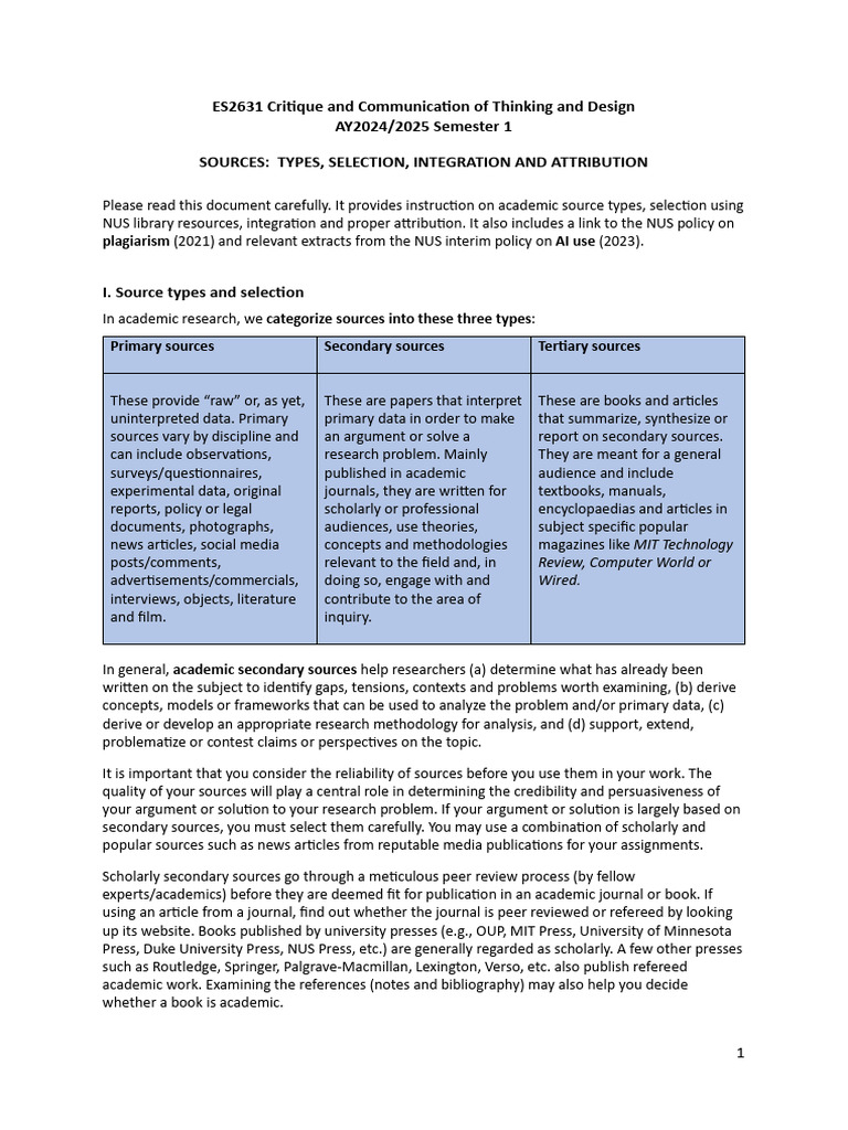 Academic Source Selection and Attribution Guide | PDF | Data | Plagiarism