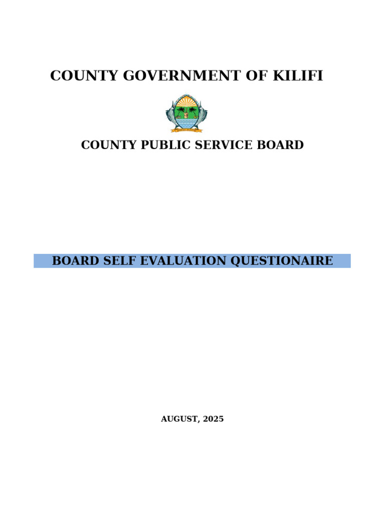 Oard Self-Evaluation Questionnaire - Final Draft | PDF | Questionnaire ...