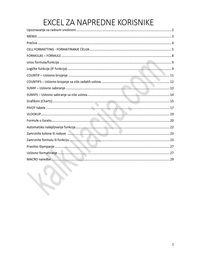 Excel Napreden | PDF