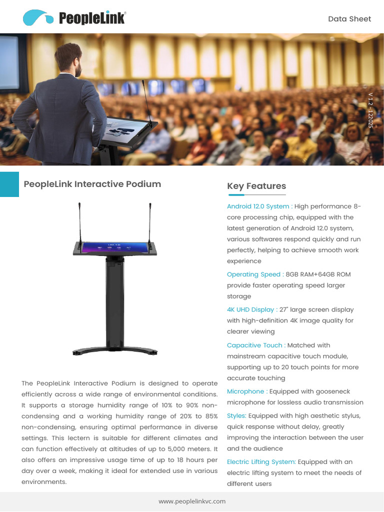 PeopleLink Interactive Podium Overview | PDF | Hdmi | Display Resolution