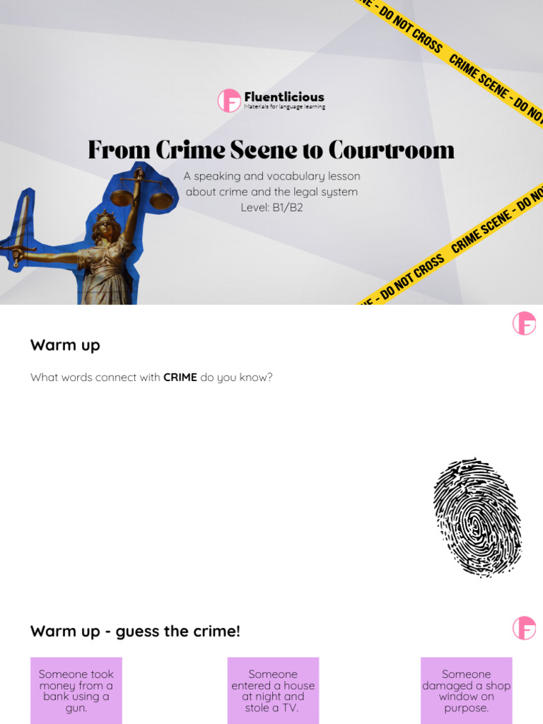 Crime and Legal Vocabulary Lesson | PDF | Acquittal | Trials
