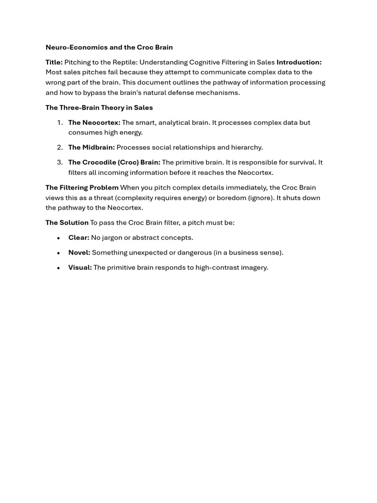 Sales Strategies for the Croc Brain | PDF