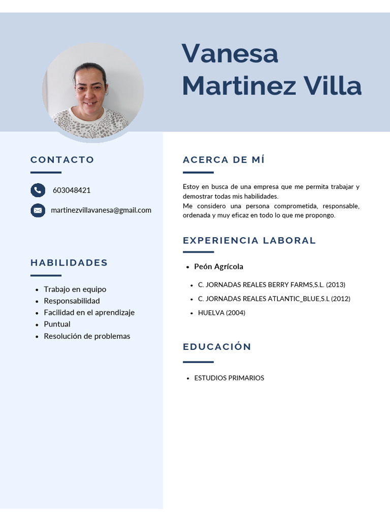 Currículum Vitae CV de Mujer Minimalista Azul_20260114_112530_0000 | PDF