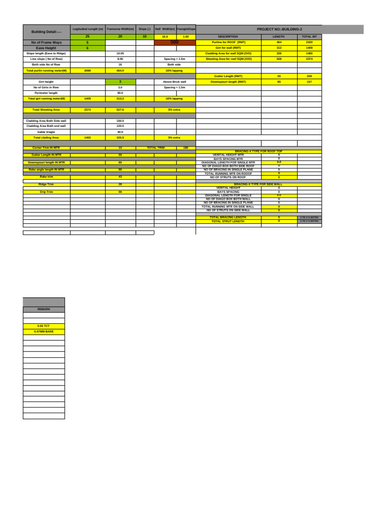 Estimation Excel | PDF | Framing (Construction) | Building Engineering